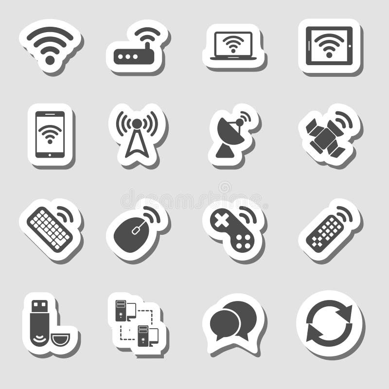 Wireless Devices Icons Set As Labes Stock Vector - Illustration of ...