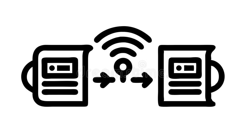 Wireless Document Access, Remote Data Sharing, Vector Design Generative ...