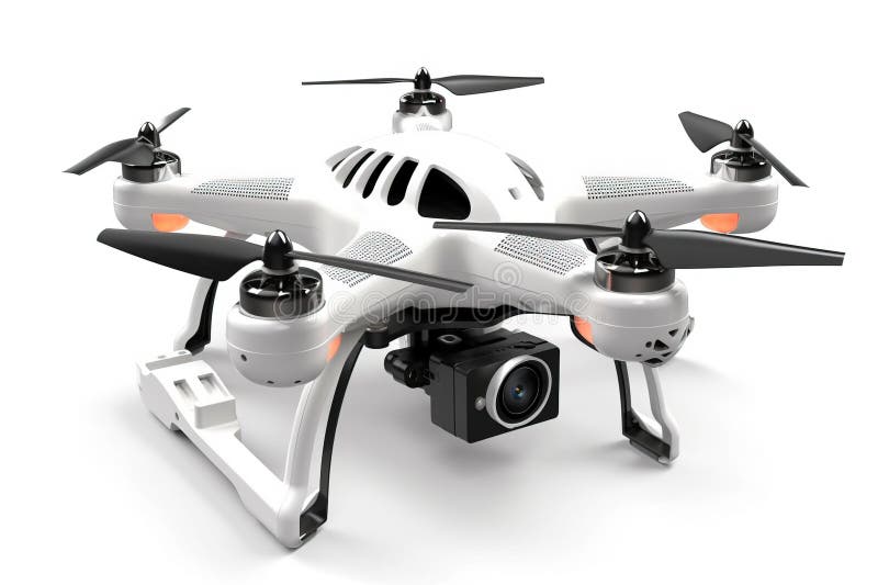 Wireless Drone with Remote Control on a White Background. AI Generated ...