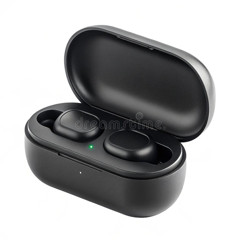 Wireless Earbud Charging Case with LED Indicator Isolated on White ...