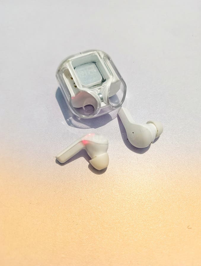 Wireless Earbuds with Charging Case Stock Photo - Image of brand ...