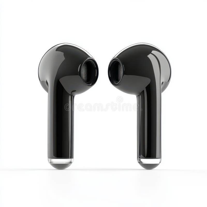 Wireless Earbuds Isolated Background Stock Illustration - Illustration ...