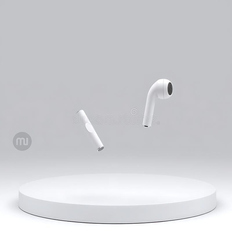 A Wireless Earphone Mockup with a Modern Design, Floating Against a ...