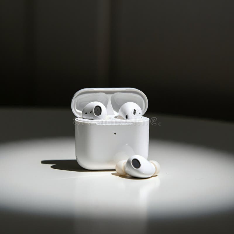 AI Generated Stylish Earpods in Charging Case with Soft Ambient ...