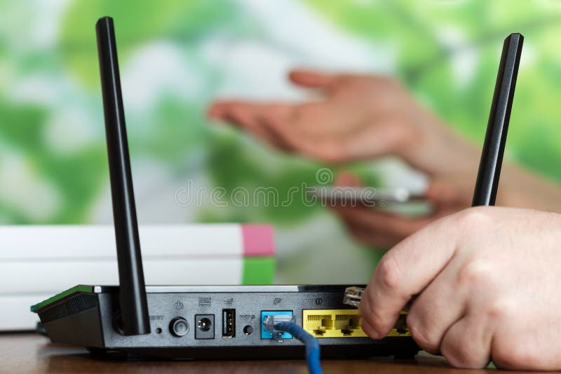 Wireless Equipment on a Black Office Desk. a Camera, a Smartphone, a ...