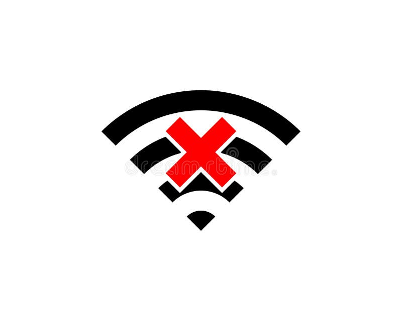Wireless Error Vector Icon, Wifi Symbol. Simple, Flat Design for Web or ...