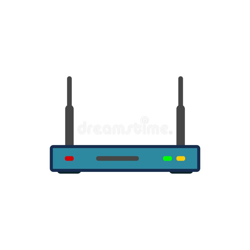 Wireless-Ethernet-Router vektor abbildung. Illustration von zeile ...