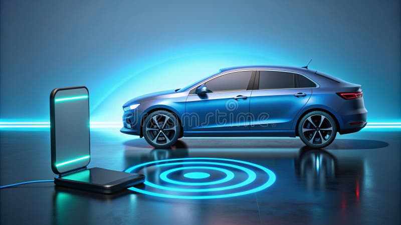 Wireless EV Charging Technology Generative AI Stock Illustration ...