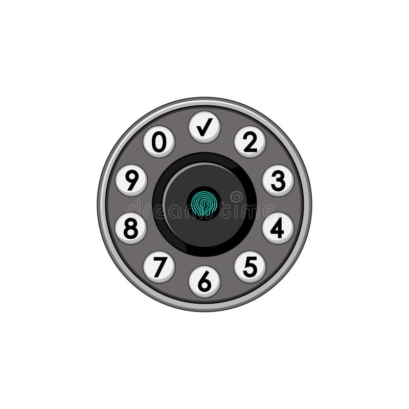Wireless Fingerprint Door Lock Cartoon Vector Illustration Stock ...
