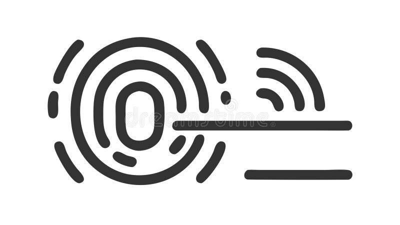 Wireless Fingerprint Scan Vector Icon Biometric Access, Vector Design ...