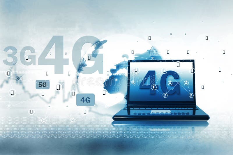 Wireless 4G technology stock illustration. Illustration of mobile ...