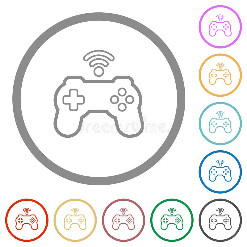 Game Controller Vivid Colored Flat Icons Icons Stock Illustration ...