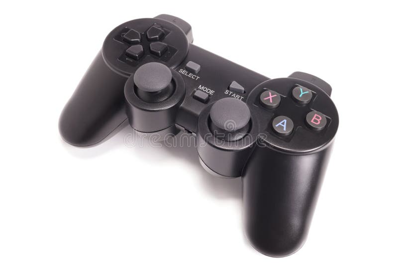 Wireless Game Joystick Isolated on White Stock Image - Image of game ...
