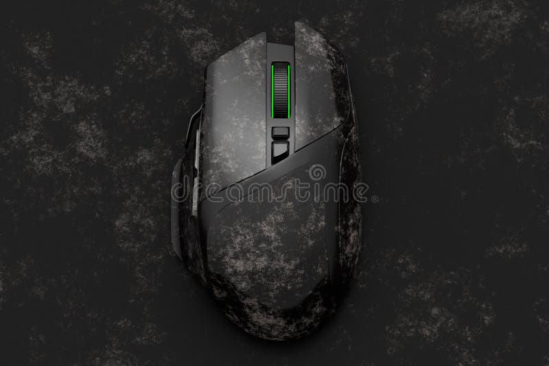 Wireless Gaming Computer Mouse with Black Marble Texture on Dark ...
