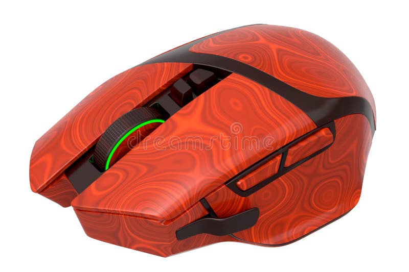 Wireless Gaming Computer Mouse with Seamless Wavy Pattern on White ...