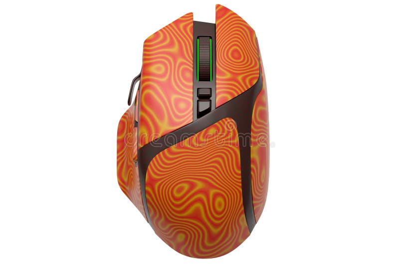 Wireless Gaming Computer Mouse with Seamless Wavy Pattern on White ...