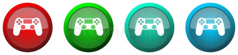 Wireless Gaming Controller, Gamepad Vector Icon Set, Flat Design ...