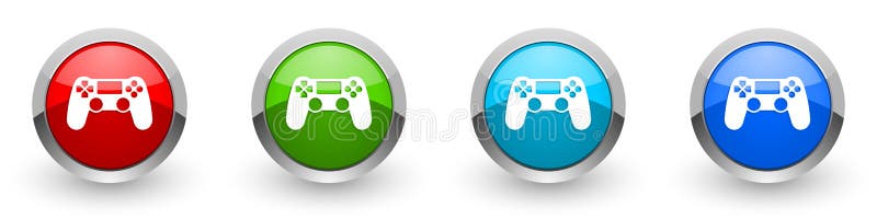Wireless Gaming Controller, Gamepad Vector Icon Set, Flat Design ...
