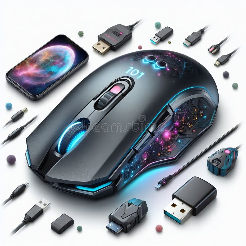 Wireless Gaming Mouse with a Flat Shape and Precision Trackin Stock ...