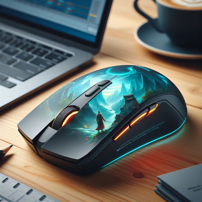 Wireless Gaming Mouse with a Flat Shape and Precision Trackin Stock ...