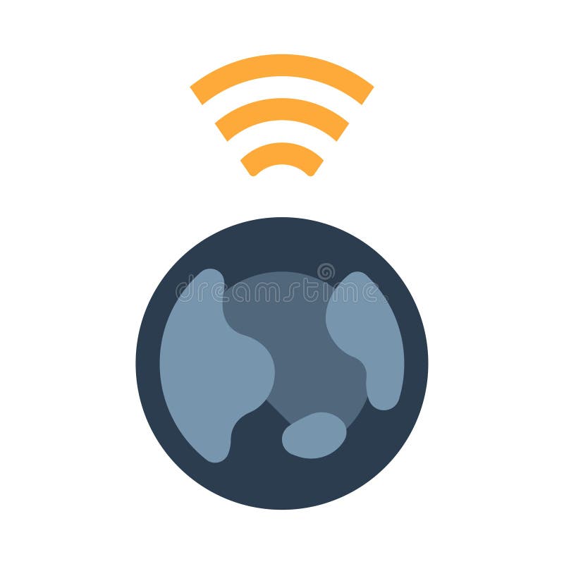 Wireless Global Flat Illustration Stock Vector - Illustration of ...