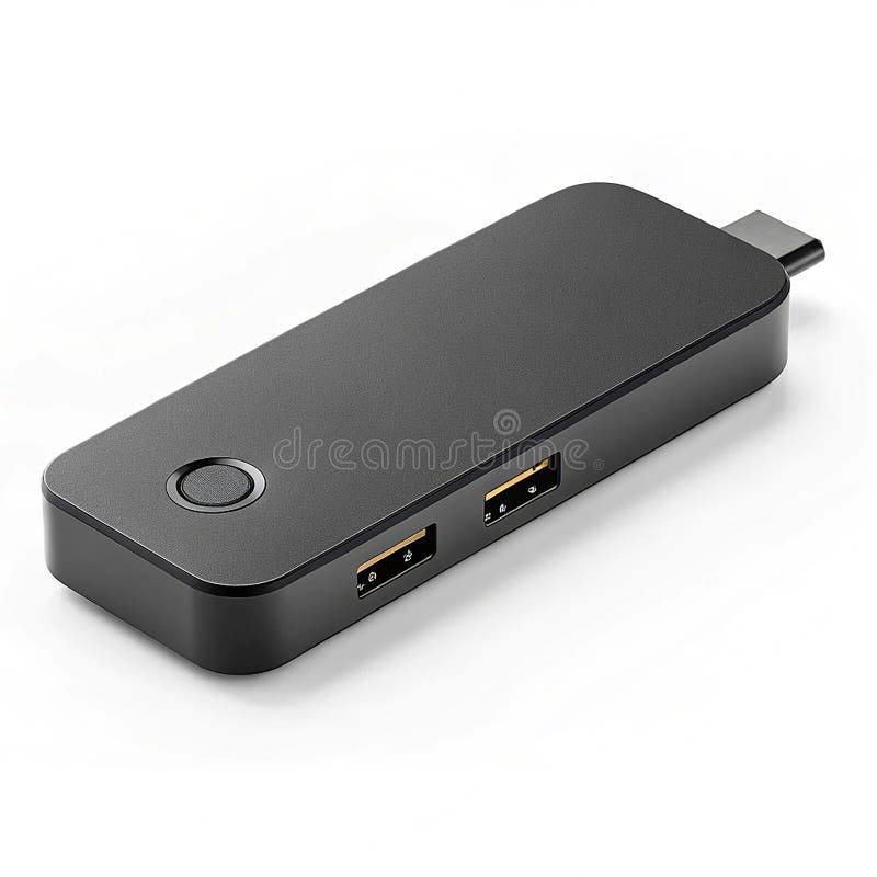 Wireless HDMI Streaming Dongle on White Background Stock Illustration ...