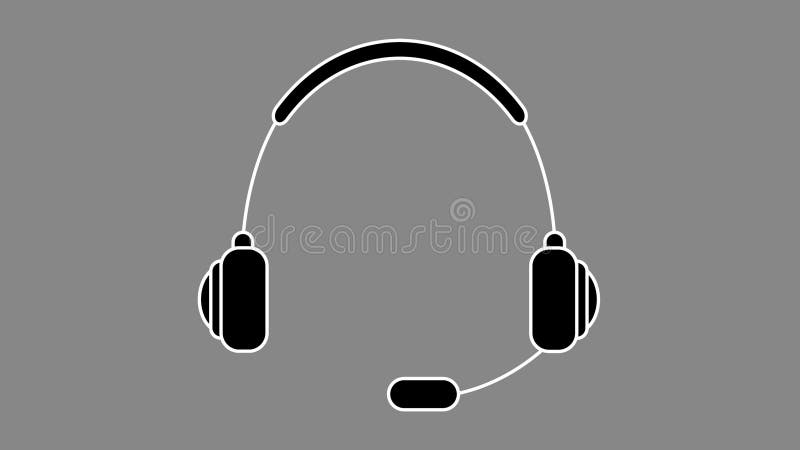 Wireless Headphones with Microphone Playing Music Seamless Loop ...