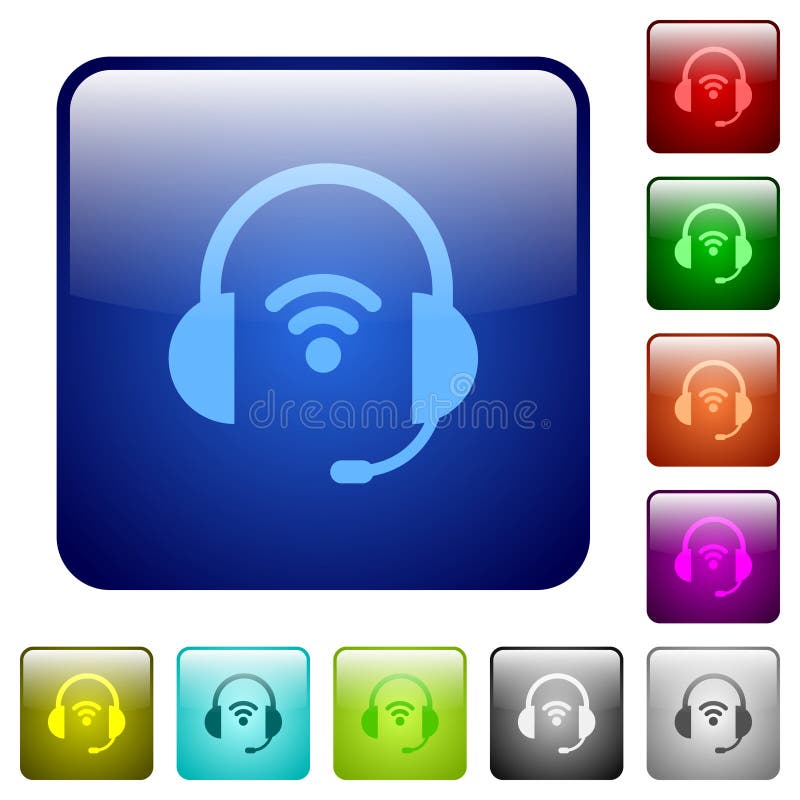 Wireless Headset Color Square Buttons Stock Vector - Illustration of ...