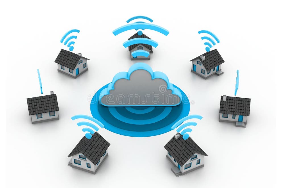 Wireless Home connection stock illustration. Illustration of business ...