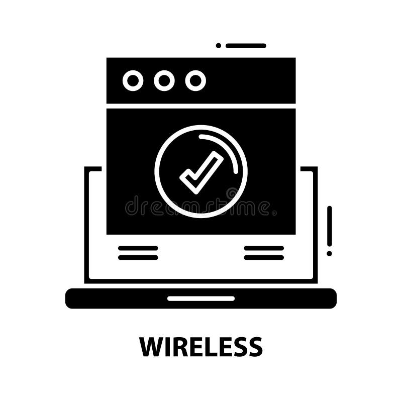Wireless Icon, Black Vector Sign with Editable Strokes, Concept ...