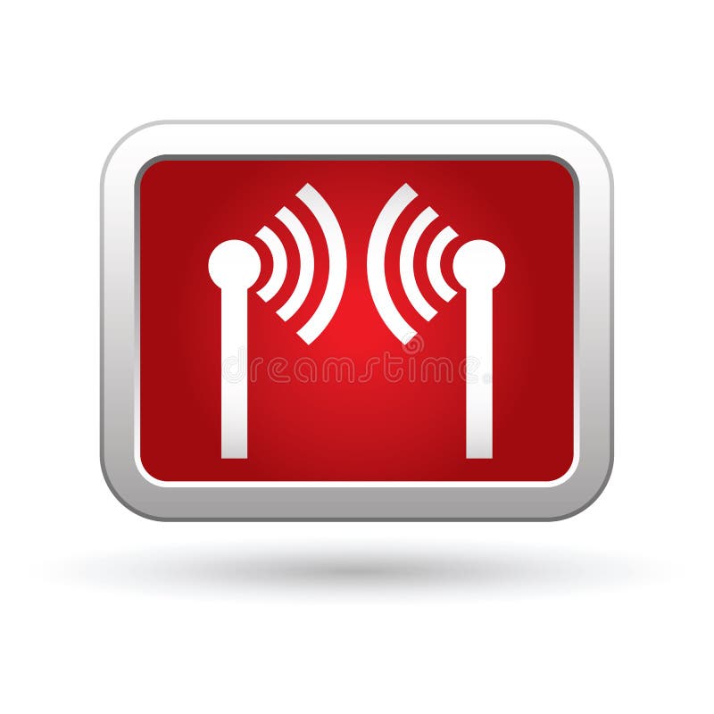 Wireless Icon on the the Button Stock Vector - Illustration of original ...