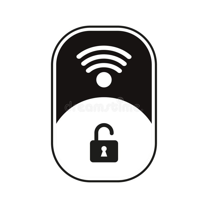Wireless Icon, Wifi Signal. Security Lock Symbol. Encrypted Connection ...
