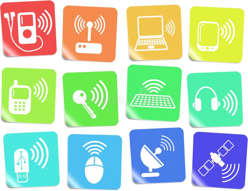 Wireless icons stock vector. Illustration of headphones - 9319088