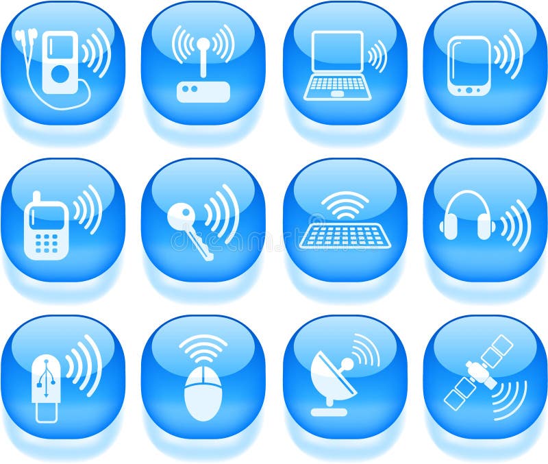 Wireless Communications Icon,blue Series Stock Vector - Illustration of ...