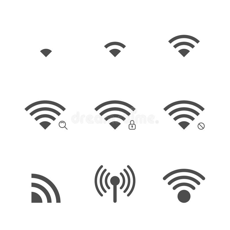 Wireless Icons on Gray Squares Stock Vector - Illustration of phone ...