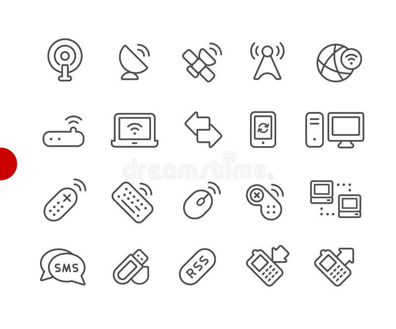 Wireless Icons // Red Point Series Stock Vector - Illustration of ...