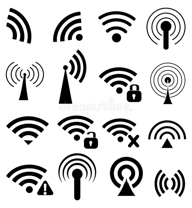 WiFi Icons Set stock vector. Illustration of icon, background - 44173123