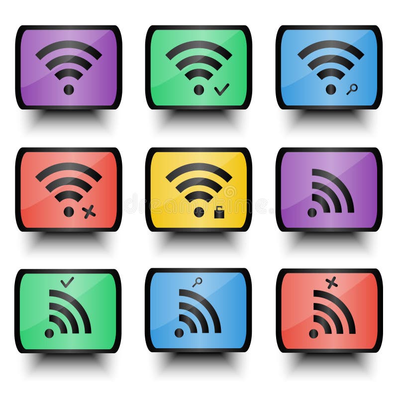 Wireless Icons Set stock vector. Illustration of internet - 49285723