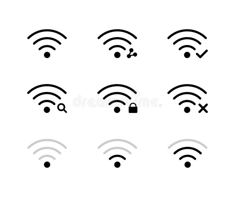 Wireless icons set stock vector. Illustration of technology - 52236653