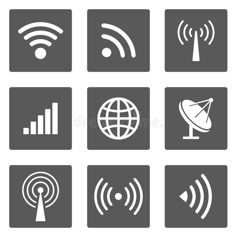 Wireless icons stock vector. Illustration of radio, public - 42260862