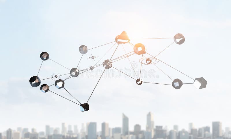 Wireless Interaction and Connection. Mixed Media Stock Photo - Image of ...