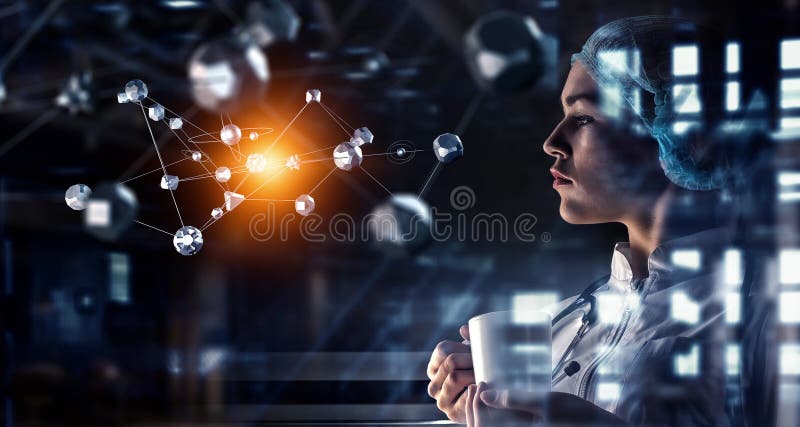 Wireless Interaction and Connection . Mixed Media . Mixed Media Stock ...