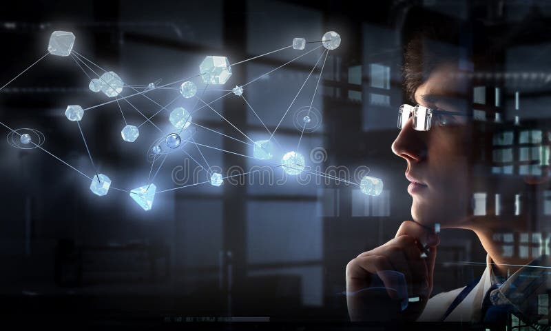 Wireless Interaction and Connection . Mixed Media Stock Photo - Image ...