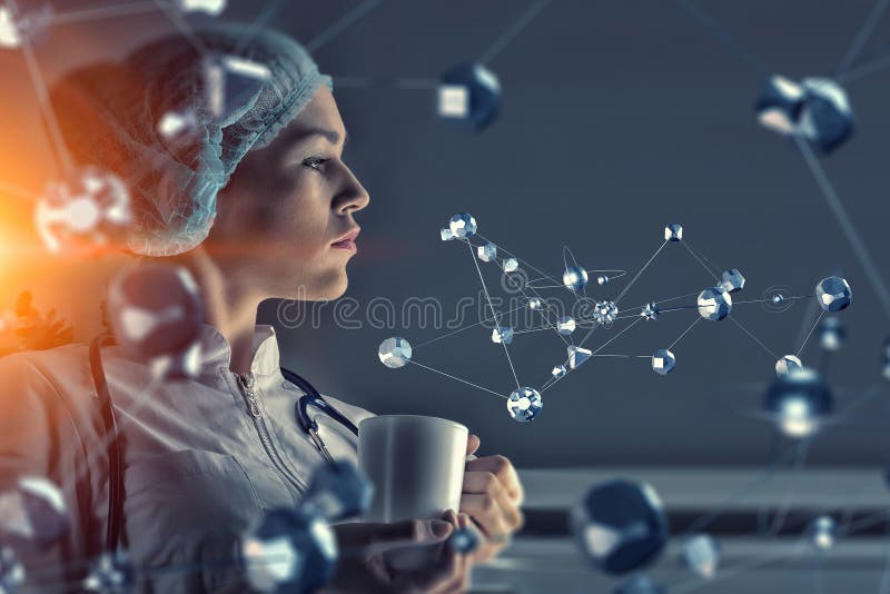 Wireless Interaction and Connection . Mixed Media Stock Photo - Image ...