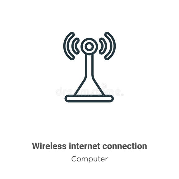 Wireless Internet Connection Outline Vector Icon. Thin Line Black ...