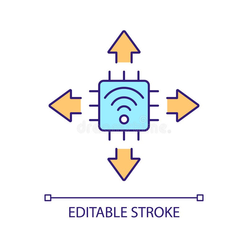 Wireless Internet Connection RGB Color Icon Stock Vector - Illustration ...