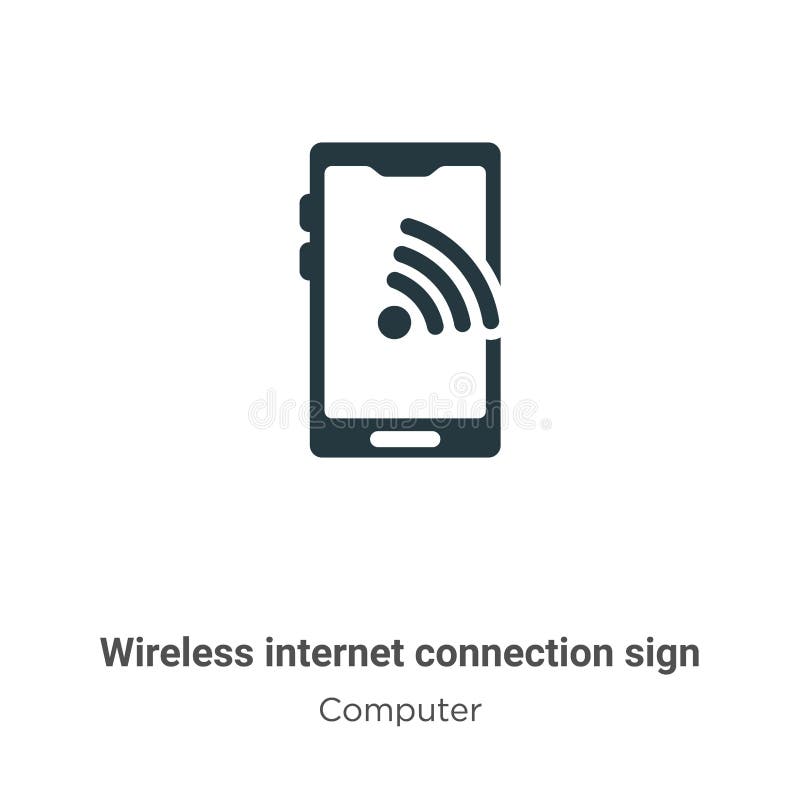 Wireless Internet Connection Vector Icon on White Background. Flat ...