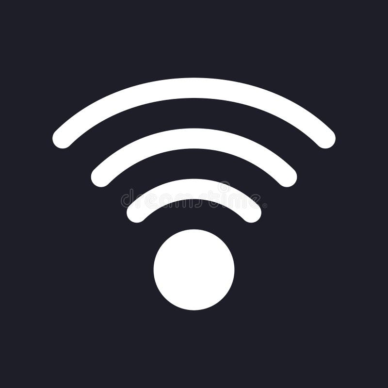 Wireless Internet Dark Mode Glyph Ui Icon Stock Vector - Illustration ...