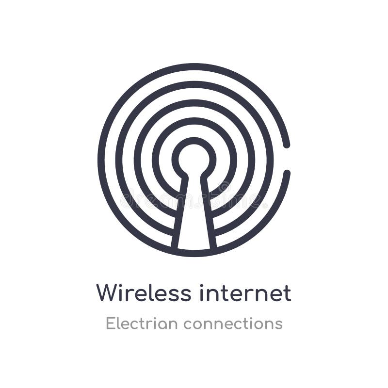 Outline Internet Server Vector Icon. Isolated Black Simple Line Element ...