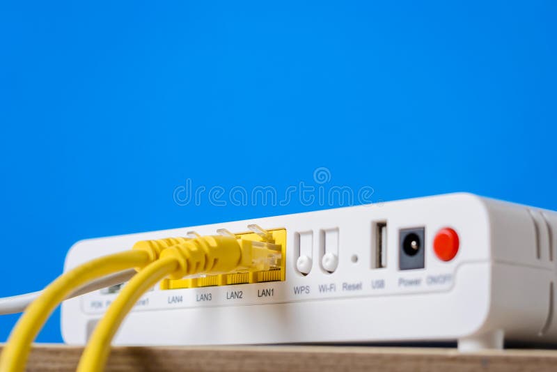 Router with Connecting Cables To Secure LAN Stock Photo - Image of port ...